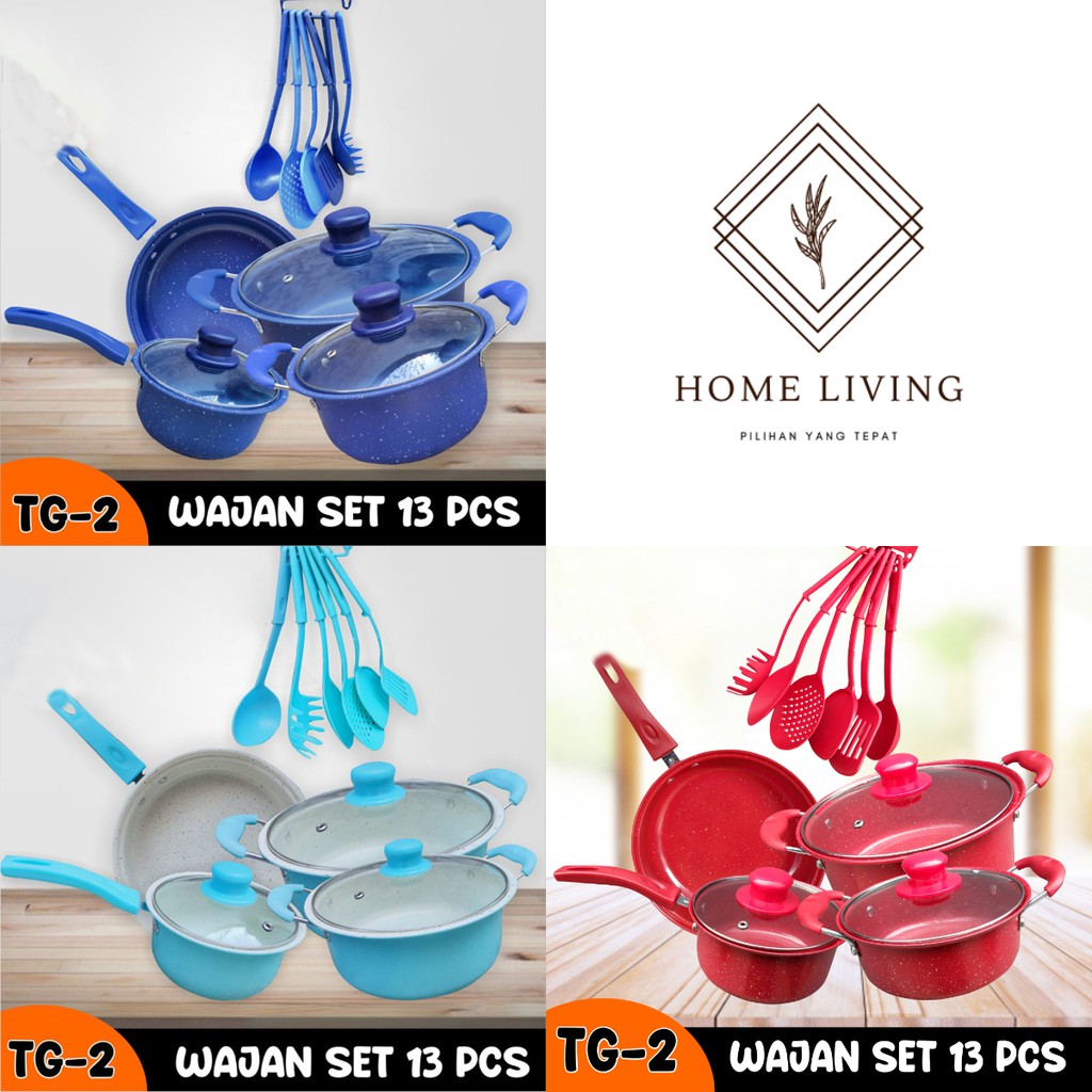 Jual Panci Set Teflon Marble 13 Pcs Cookware Set Tutup Kaca Free ...
