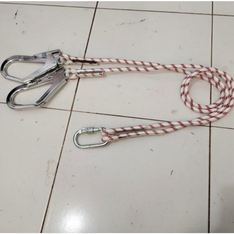 Jual Safety lanyard double big hook karmantel non absorber | Shopee ...