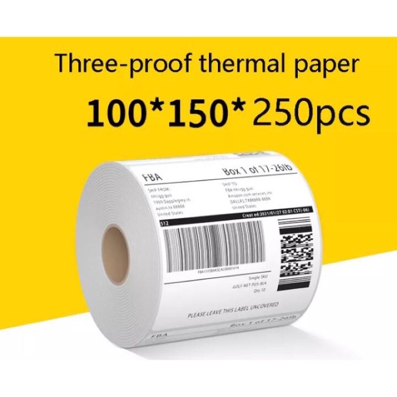 Jual Kertas Stiker Thermal Label Barcode 250 Pcs 100x150/ Kertas Resi ...