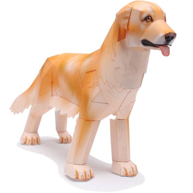 Jual Golden Dog Retriever (Male, Standing) Papercraft | Shopee Indonesia