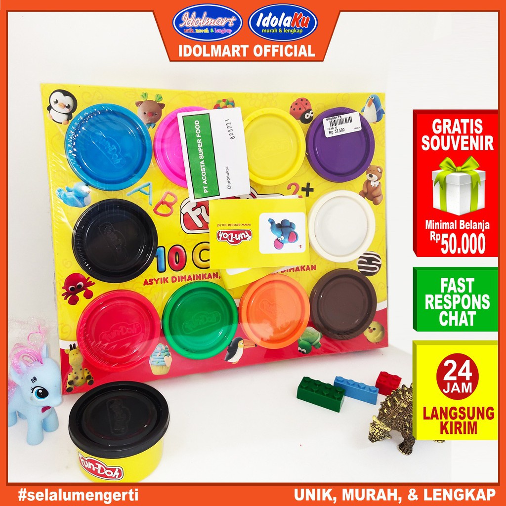 Jual IDOLAKU Mainan Anak Fundoh mix isi 10 Lilin mainan SNI/ Fun doh ...