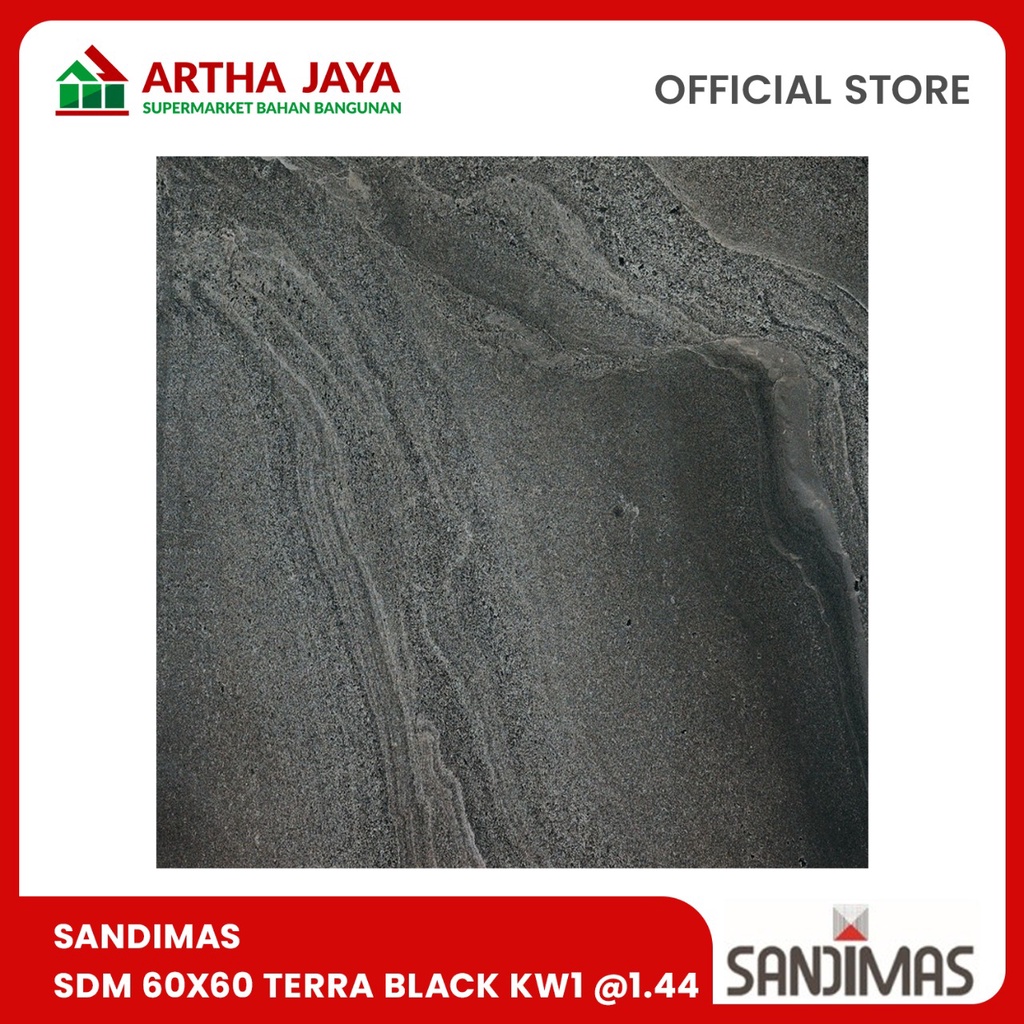 Jual Sandimas Granit Ubin Lantai 60X60 Terra Black KW1 @1.44m2 | Shopee ...
