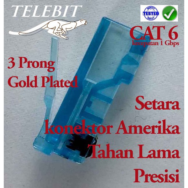 Jual ALAT KOPI Konektor RJ 45 CAT 6 kecepatan 1 Gbps Telebit Connector ...