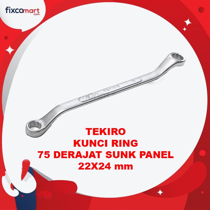 Jual Tekiro Box End Wrench / Kunci Ring 75 Derajat Sunk Panel 22X24 MM ...