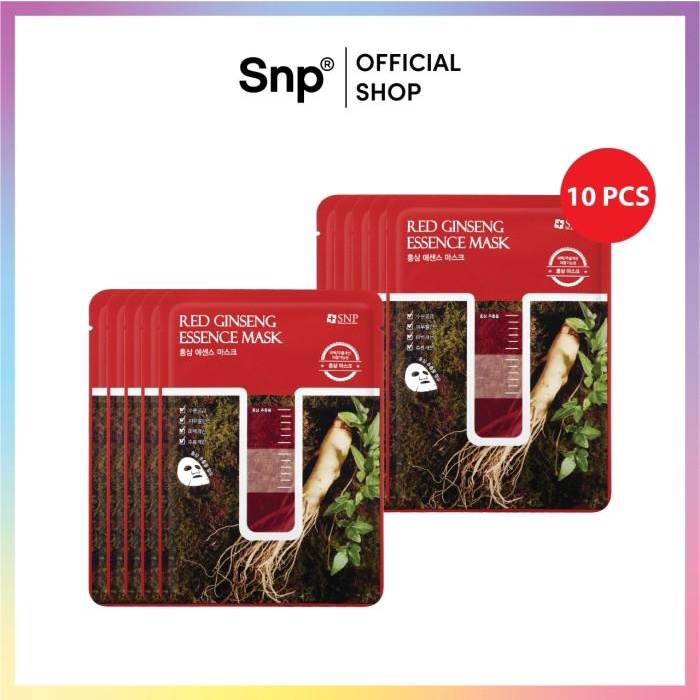 Jual Mask Snp Red Ginseng Essence Sheet Mask Bundle 10 Pcs | Shopee ...