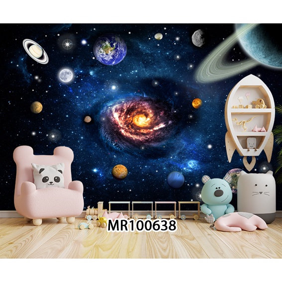 Jual PHOTOWALL MURAL 3D WALLPAPER CUSTOM MOTIF LUAR ANGKASA PLANET ...