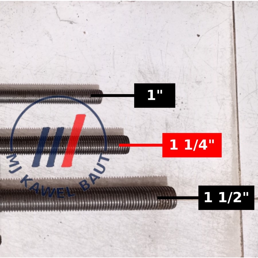 Jual Studbolt / Asdrat Besi 1 1/4" Inch Panjang 1 Meter Long Drat ...