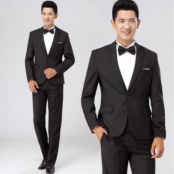 Jual SETELAN JAS RESMI HITAM MEETING FASHION 4in1 LENGKAP BAHAN HIGH ...