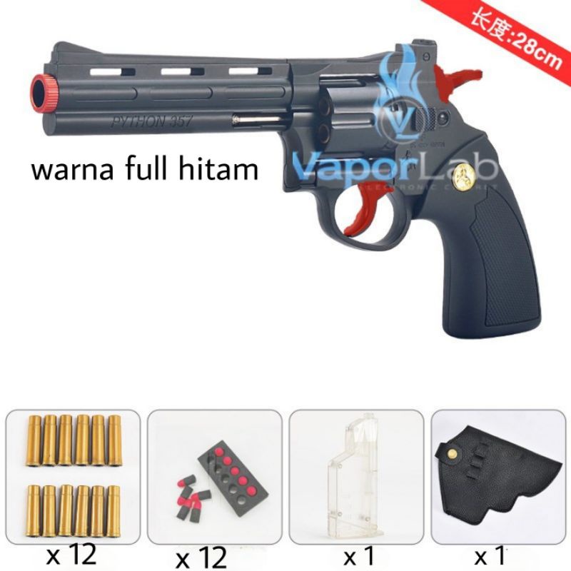 Jual mainan pistol anak replika toy gun revolver colt python 357 peluru ...
