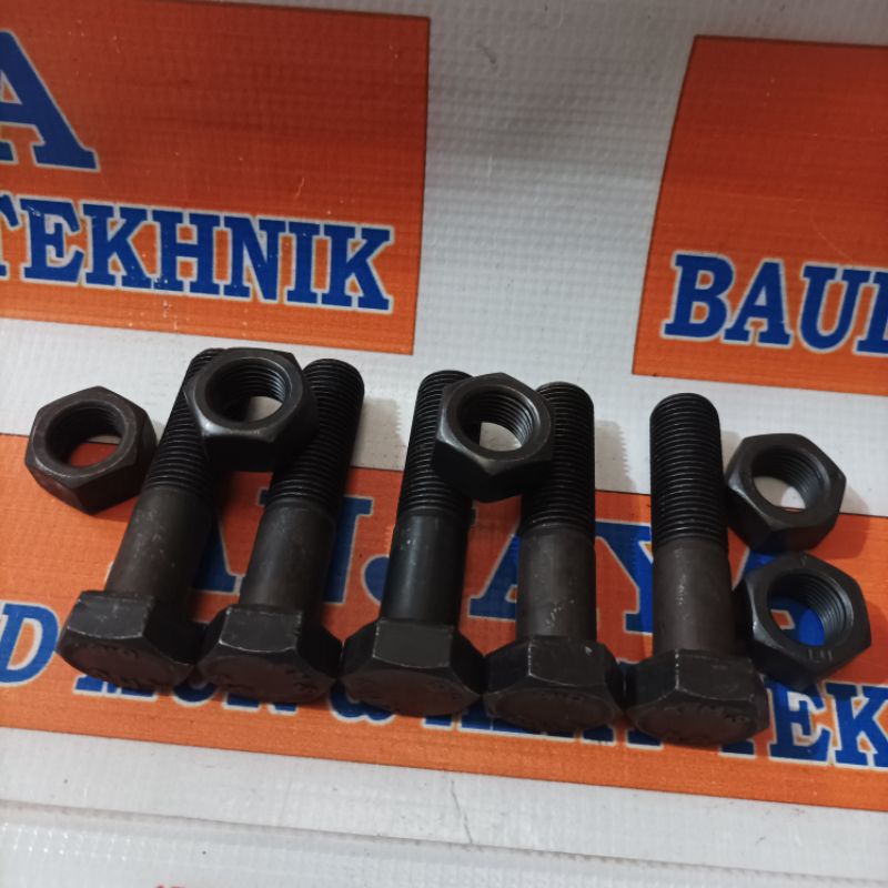 Jual Baut Mur Hitam Baja 8.8 M16x65 (minimal beli 5 pcs) | Shopee Indonesia