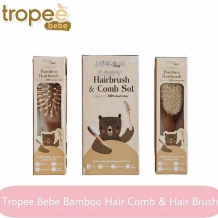 Jual Tropee Bebe Hairbrush & Comb Set - Tropeebebe Hair Brush Bamboo ...