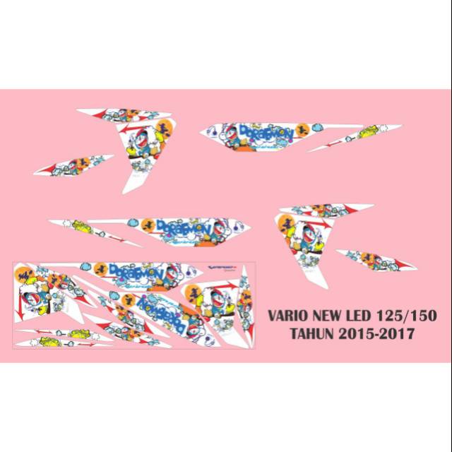 Jual STIKER STRIPING MOTOR VARIO NEW LED 125/150 TAHUN 2015-2017 DORAEMON | Shopee Indonesia