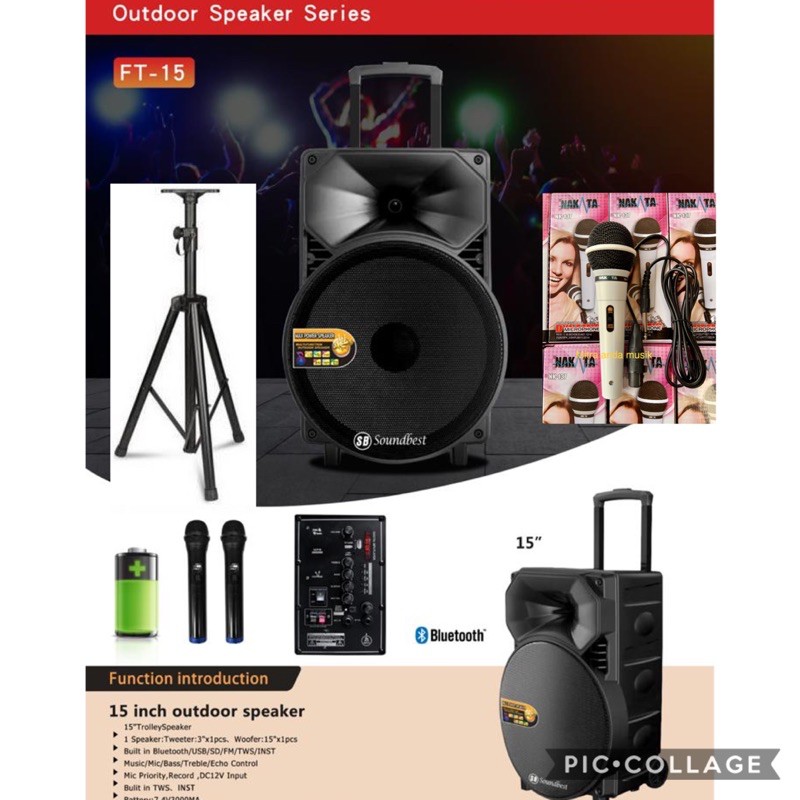 Jual speaker aktif portable wireless meeting soundbest ft15 usb ...