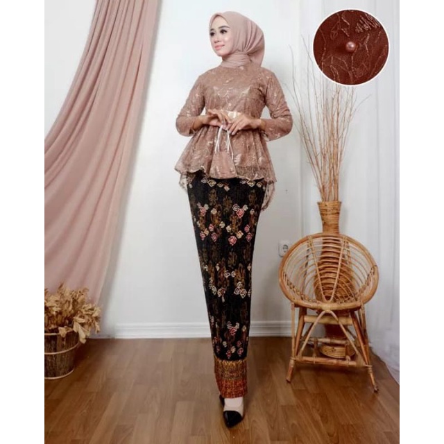 Jual KEBAYA TULLE OURORA/KEBAYA TILLE/TULLE MODERN/ROK PLISKET/KEBAYA CANTIK | Shopee Indonesia