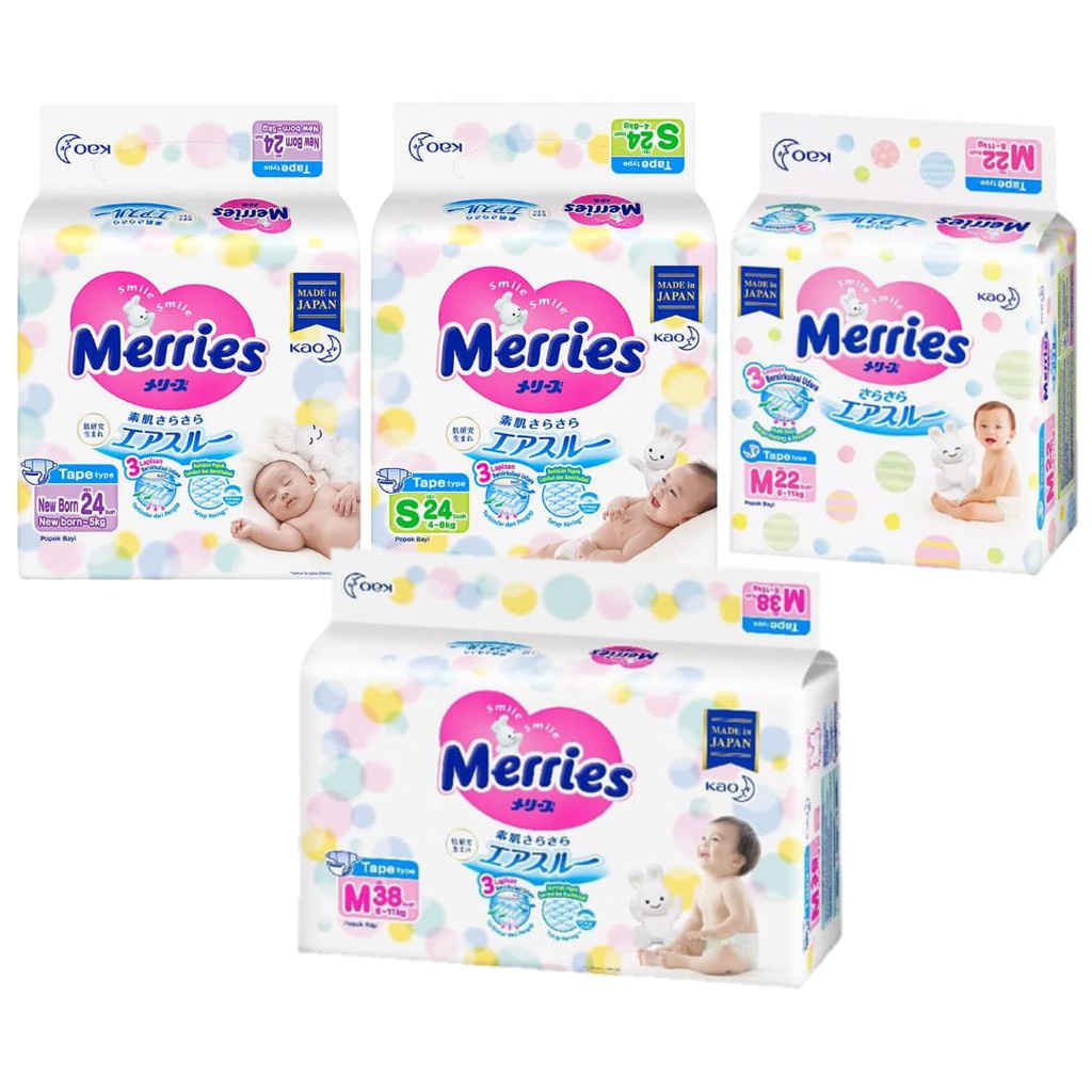 Jual Merries Premium Diapers Pants & Tape / Popok Celana Dan Perekat ...