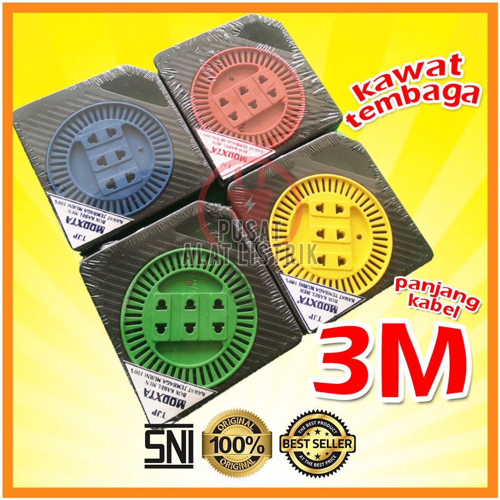 Jual KABEL ROL 3M COLOKAN LISTRIK 3 M KABEL ROLL KABEL GULUNG STOP ...