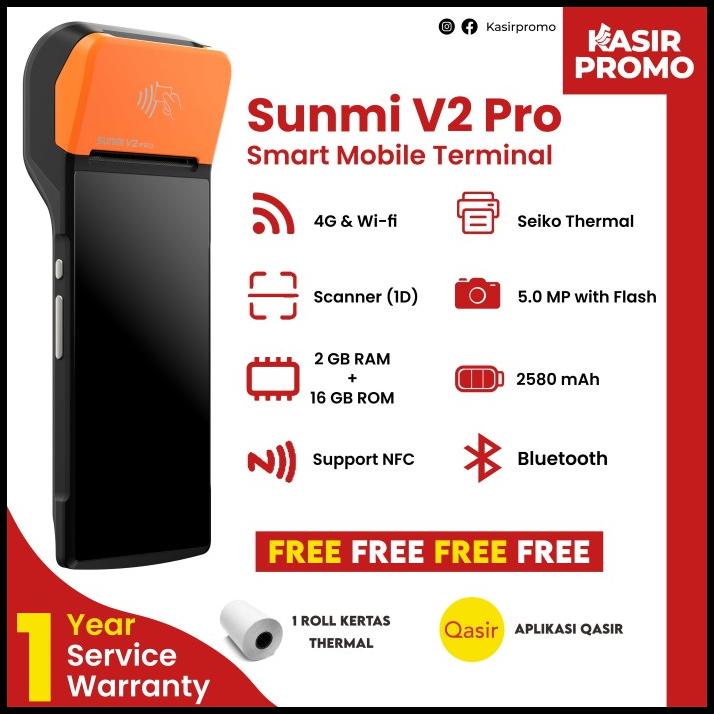 Jual Sunmi V2 Pro 4G Mesin Kasir NFC 2/16GB POS Thermal Printer BarcodeScan | Shopee Indonesia