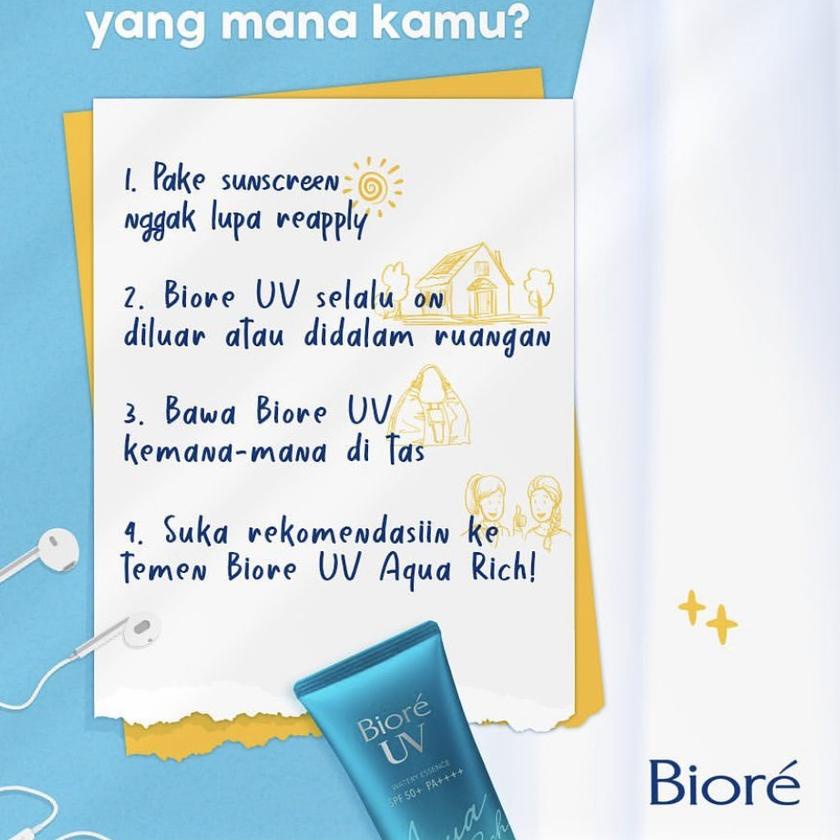 Jual BIORE UV Aqua Rich Watery Essence SPF 50 PA++++ 50gr ♥ | Shopee Indonesia
