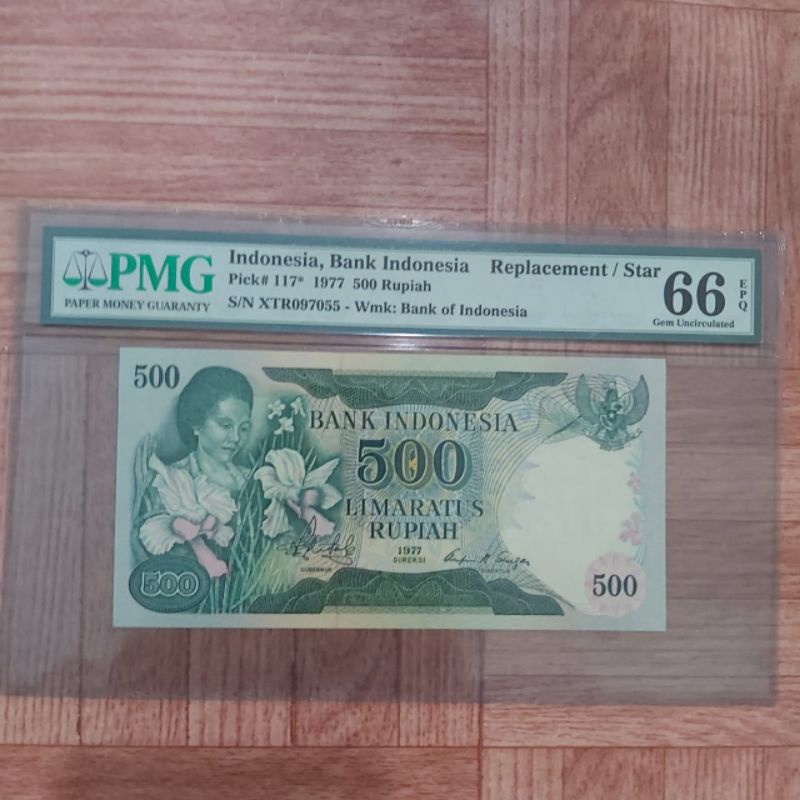 Jual Uang Kertas Kuno 500 Rupiah Konde Tahun 1977 PMG 66 EPQ Replacement/Star | Shopee Indonesia