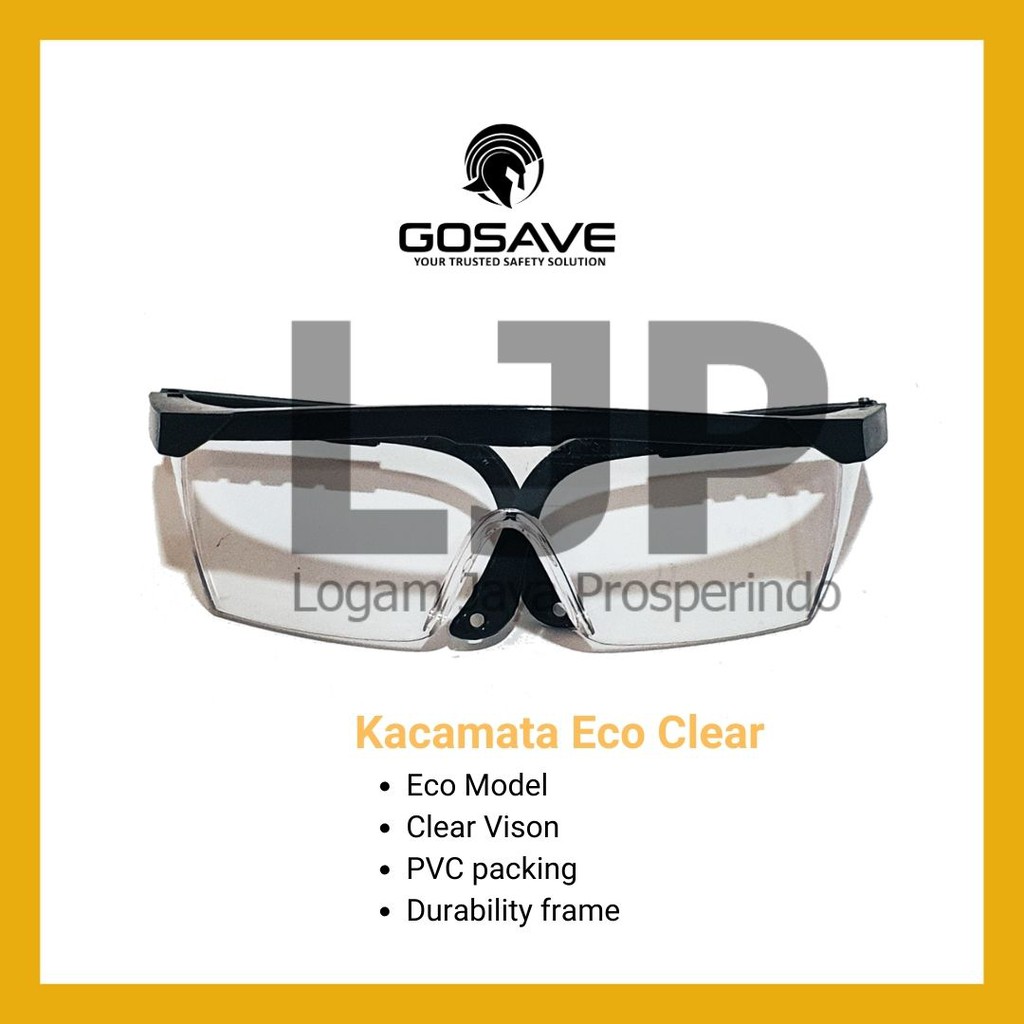 Jual Kaca Mata Safety LEGION / GOSAVE / ECO CLEAR - Clear | Shopee ...