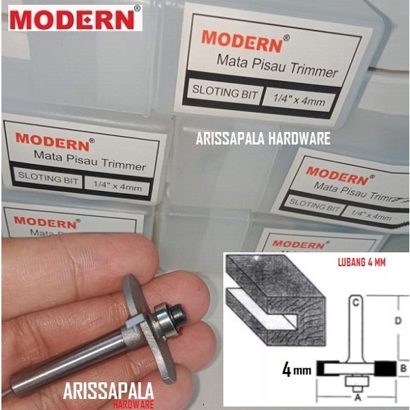 Jual Mata Profil Kayu Sloting Bit Mata Trimmer Router Lubang Panel Kayu ...