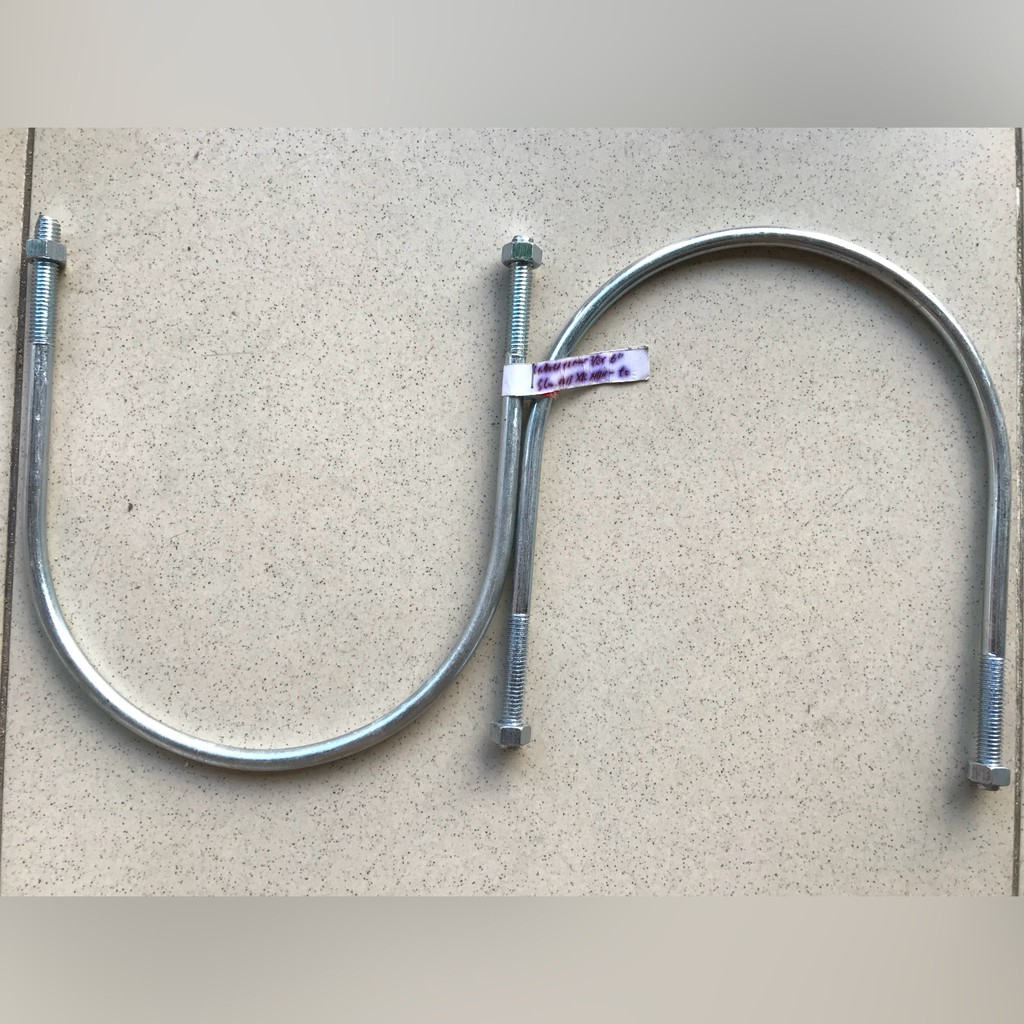 Jual Baut U Galvanis 3/8 x 6 Inchi Klem Pipa U Putih U Bolt + 2 mur ...