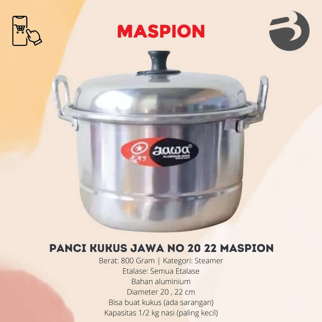 Jual Dandang / panci kukus Jawa no 20 22 Maspion panci logam jawa ...