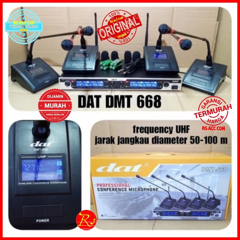 Jual Mic audio wireless Podiom Meja Dat Dmt668 4 channel Original ...