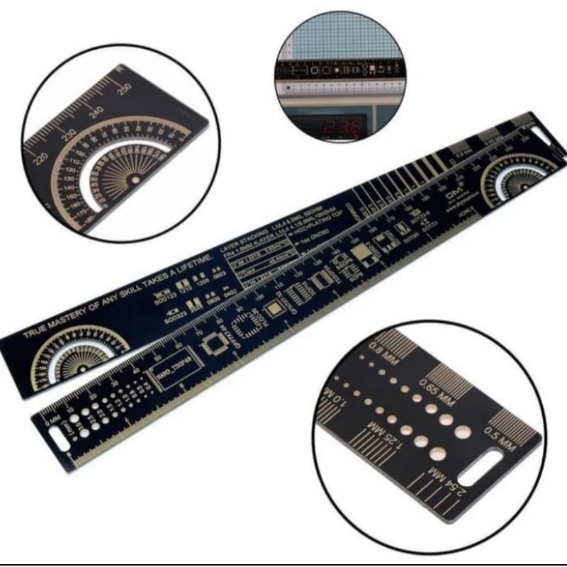 Jual multifunctional PCB ruler 20cm 180° angel measurement penggaris ...