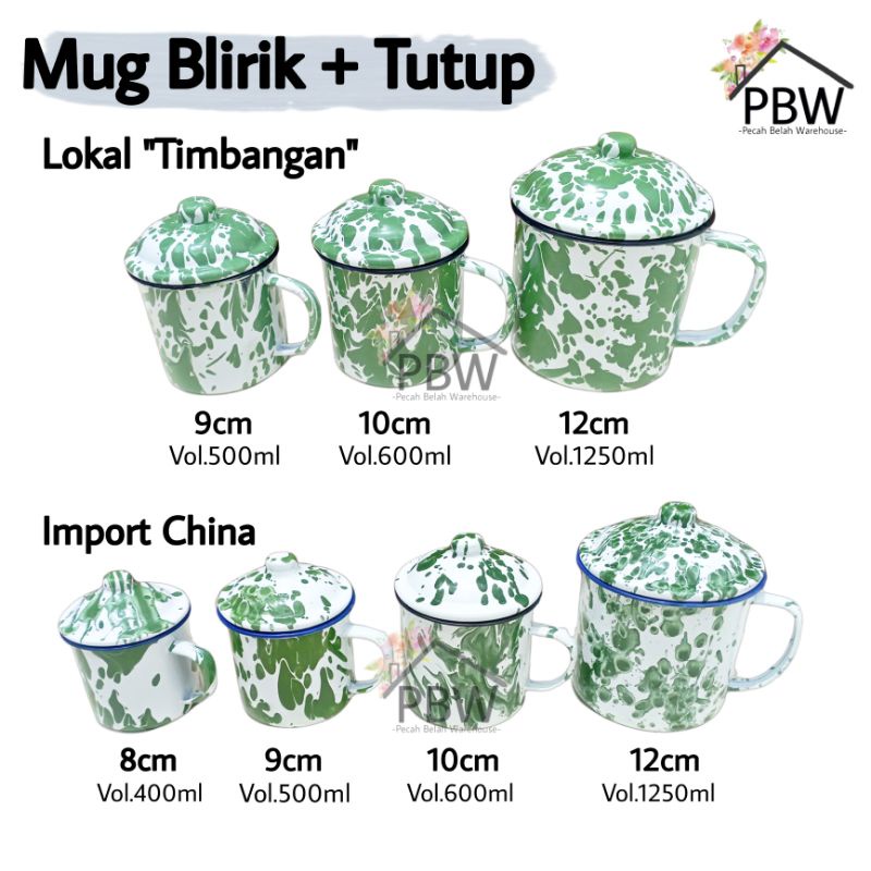 Jual Cangkir Seng Blirik 8cm 9cm 10cm 12cm / Mug Blirik / Cangkir ...