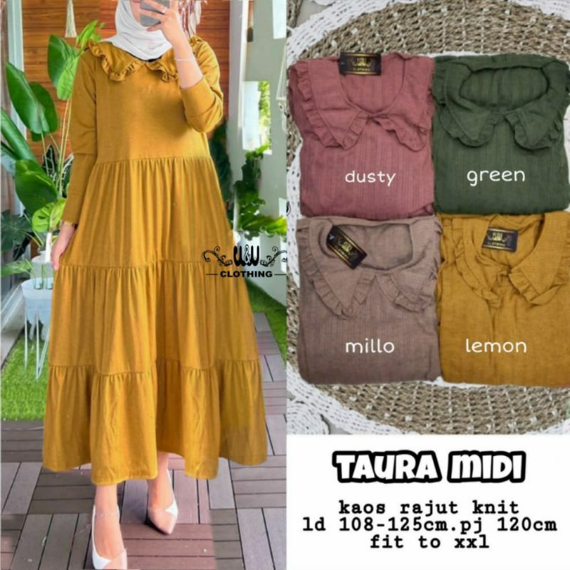 Jual Aruna Taura midi dress by Wnw | Shopee Indonesia
