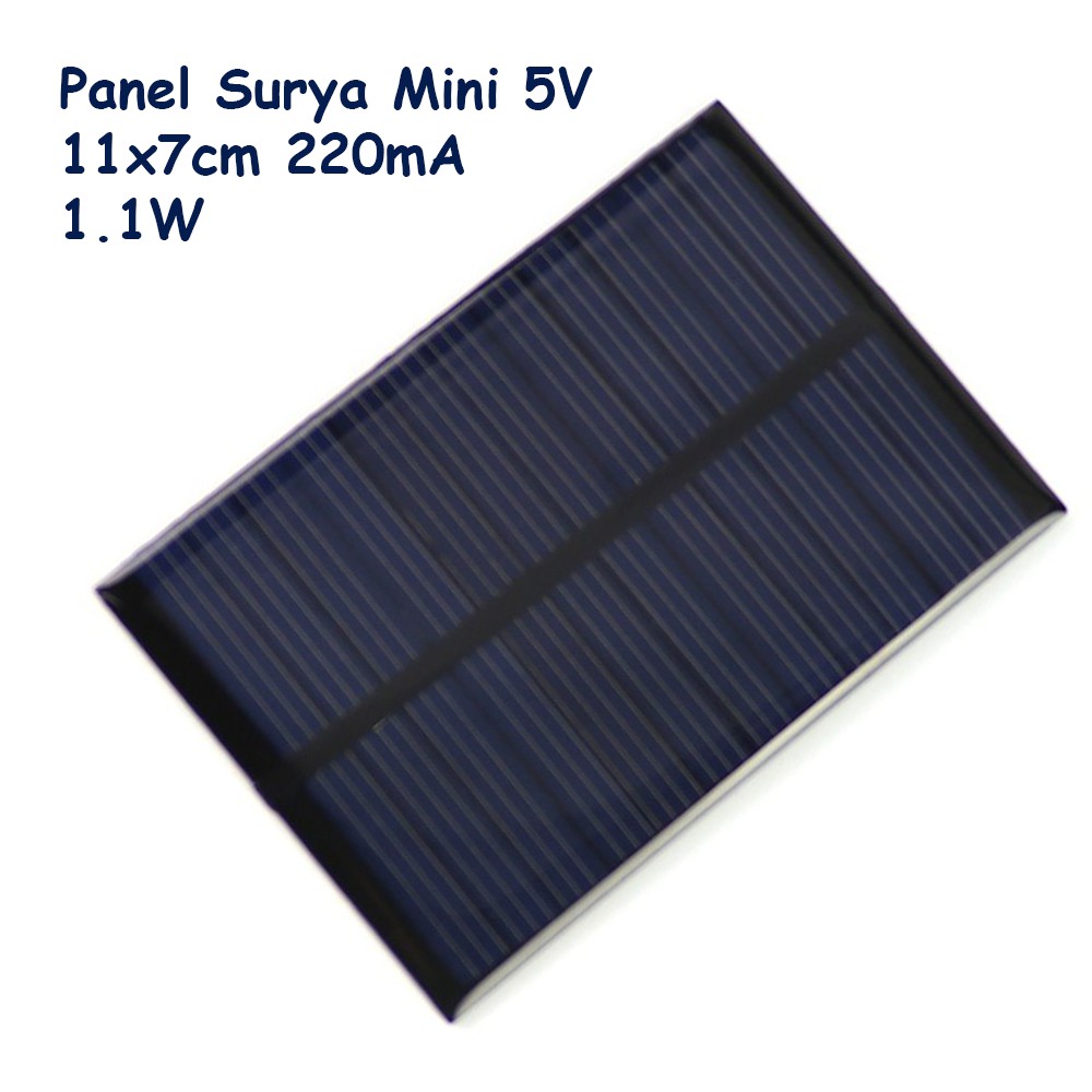 Jual Solar Panel 11x7cm Panel Surya DIY Solar Cell Mini 5V 220mA 1.1W ...