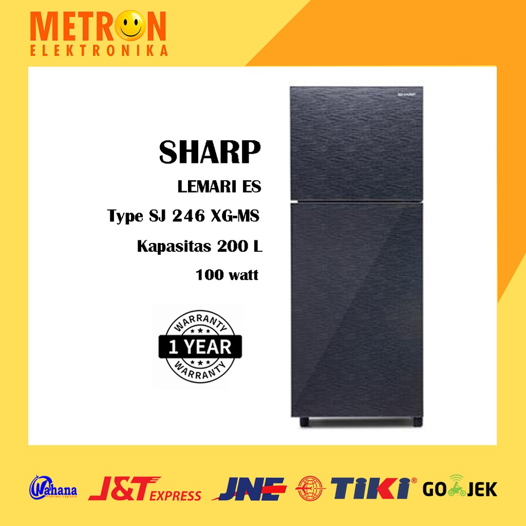 Jual SHARP SJ 246 XG MS SILVER / KULKAS LEMARI ES 2 PINTU 200 LITER / SJ246XGMS | Shopee Indonesia