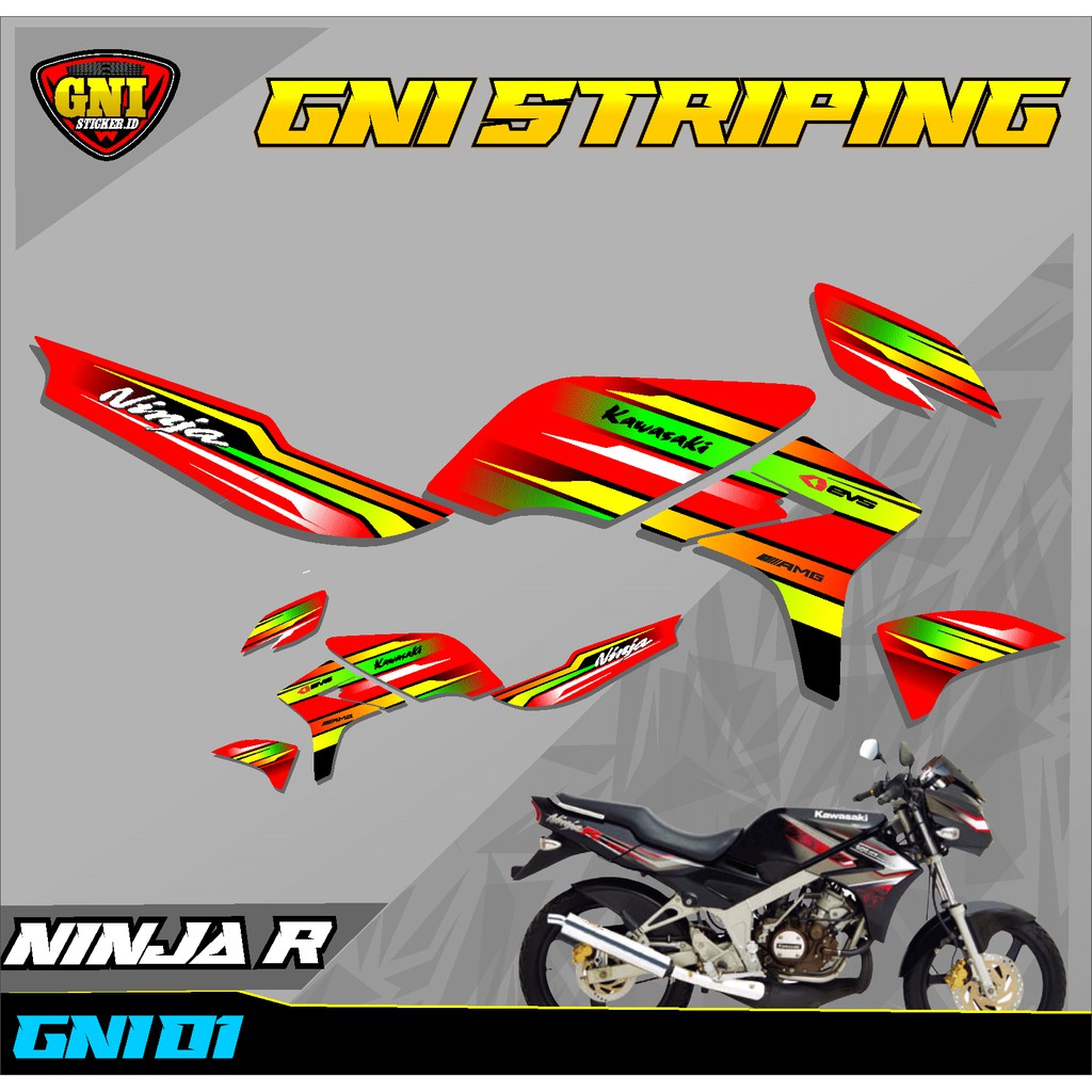 Jual Sticker Striping Ninja R Code Desain Grafis GNI-01 | Shopee Indonesia