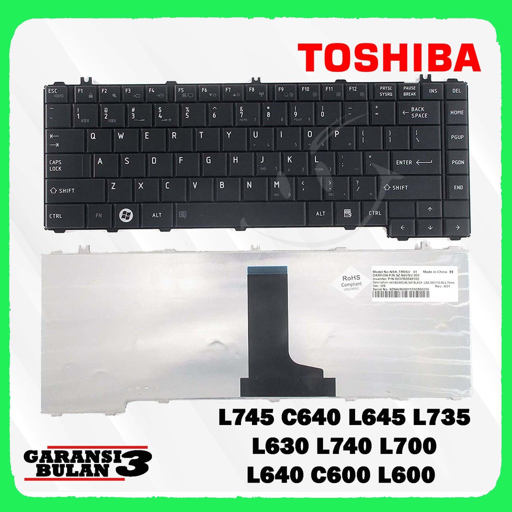 Jual Keyboard Toshiba C640 L745 C600 L645 L740 L735 L640 L635 | Shopee ...