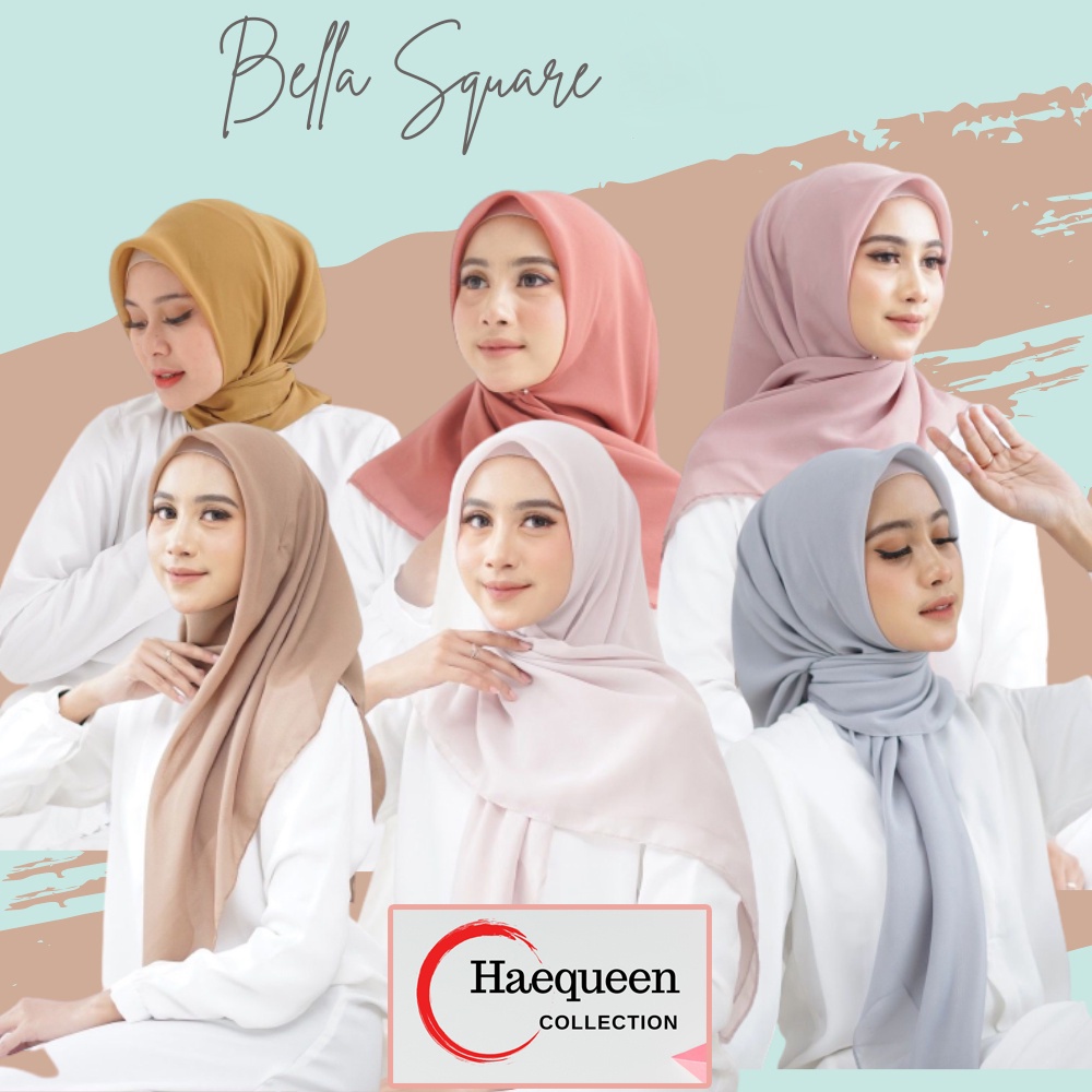 Jual Kerudung Segiempat Polos BELLA SQUARE Hijab Pollycotton Jilbab Bela Grosir Murah | Shopee ...