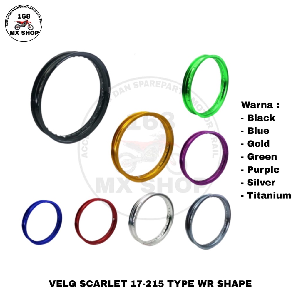Jual VELG VELK VELEK SCARLET 17-215 36 HOLE TYPE WR SHAPE | Shopee ...