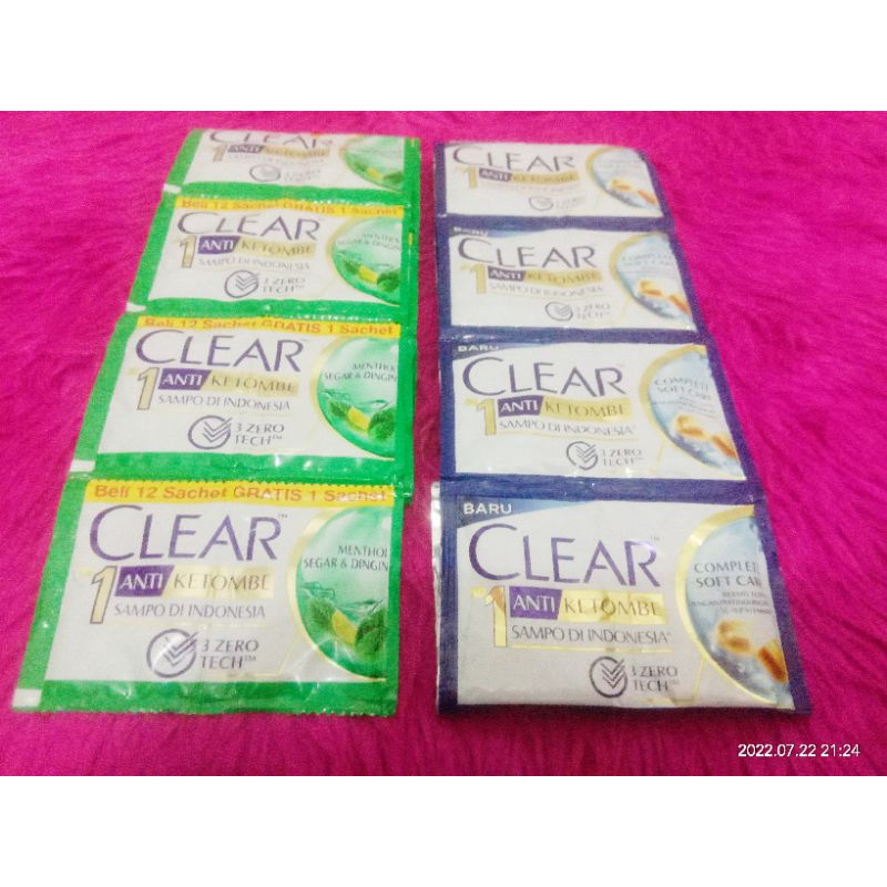 Jual CLEAR SHAMPO ISI 12 SACHET KOMPLETE SOFT CARE CLEAR MENTHOL ...