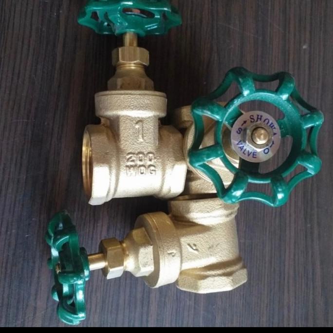 Jual Gate Valve Kuningan 1"Inch Merek Showa 200 Wog | Shopee Indonesia