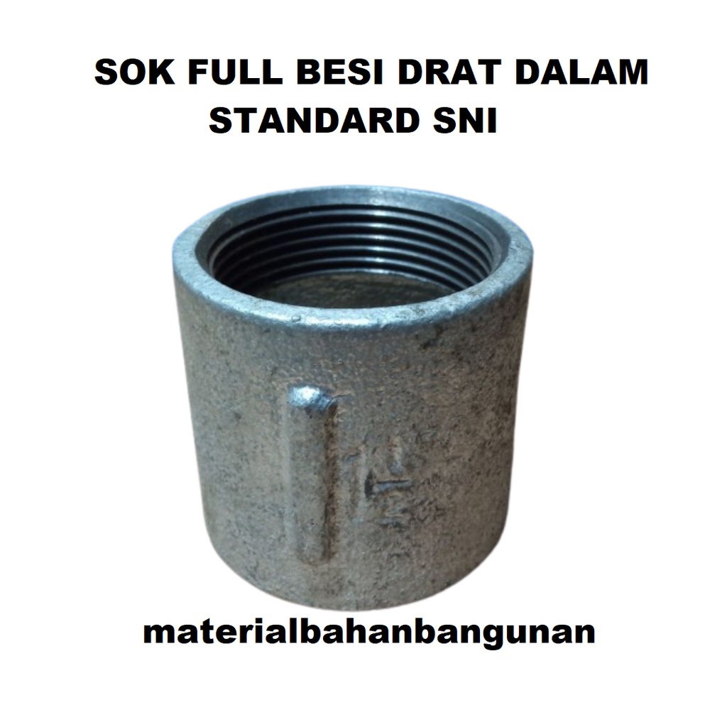 Jual Sok Full Besi 2 inch Sock Drat Sambungan Pipa Air Ledeng SNI SDD ...
