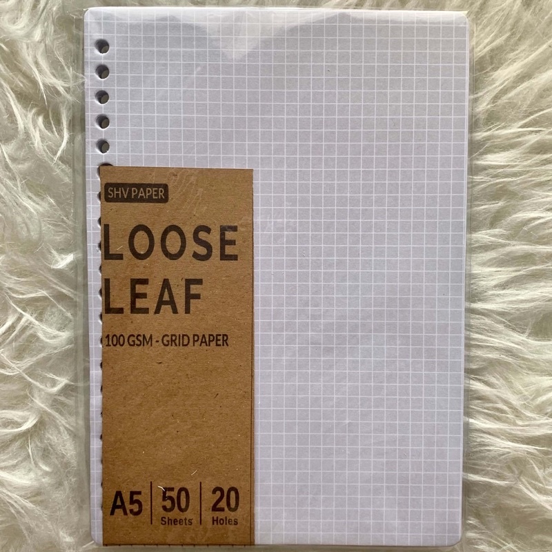 Jual [SHV] Loose Leaf B5 Whitelines 100gsm - Grid Lined (Kertas isi/ refill binder titik garis ...
