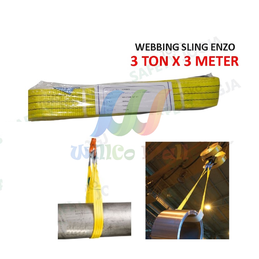 Jual WEBBING SLING BELT 3TON X 3METER LIFTING SLINGS WEBING 3T X 3M ...