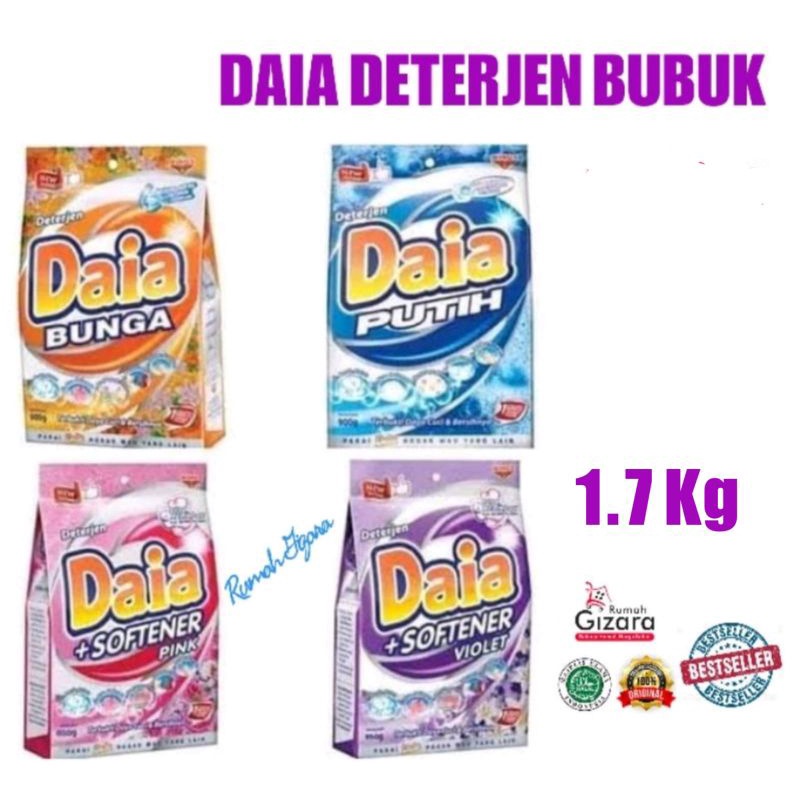 Jual DAIA DETERJEN BUBUK 850 GRAM DAN 1.6 KG SABUN CUCI PAKAIAN ALL ...