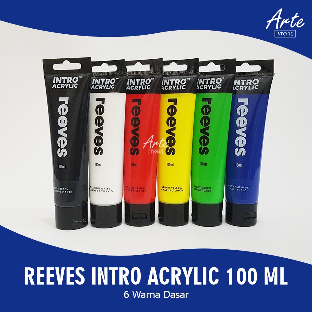 Jual Cat Lukis Warna Dasar - Reeves Intro Acrylic Paint 6 Warna x 100 ...