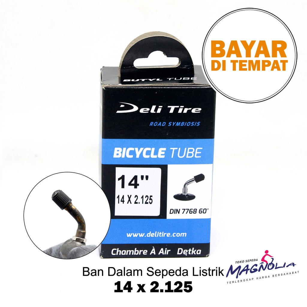 Jual Ban Dalam Sepeda Listrik Selis 14 X 2.125 Pentil Bengkok DELI TIRE ...