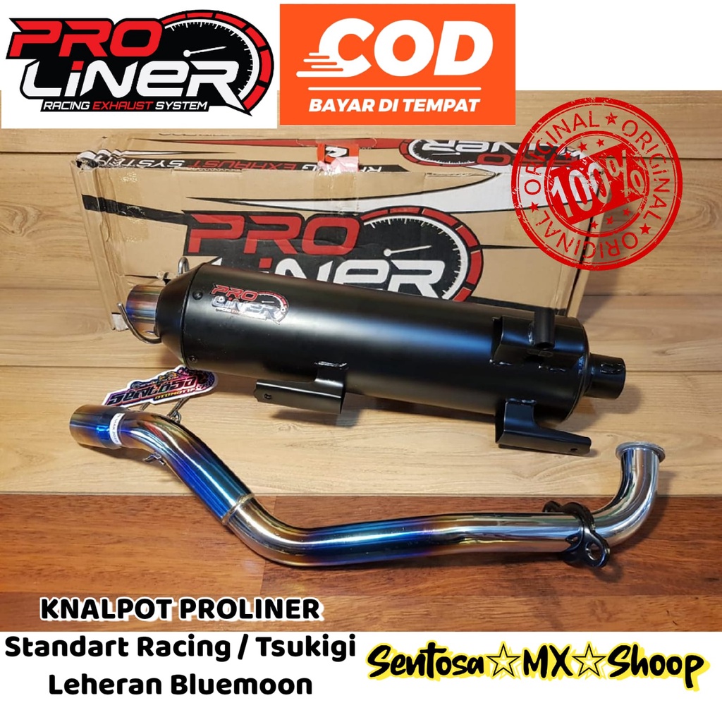 Jual ( PROLINER ) KNALPOT STANDART RACING / TSUKIGI LEHERAN STAINLESS ...