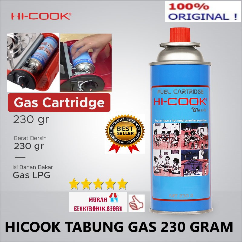 Jual TABUNG GAS PORTABLE / GAS KALENG HI-COOK 230 GRAM | Shopee Indonesia