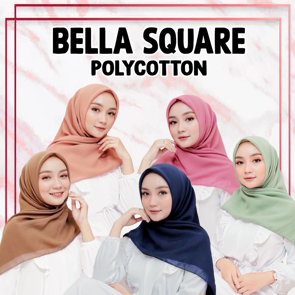 Jual Hijab Segiempat Polos BELLA SQUARE POLYCOTTON SEGI 4 Potton Premium Pollycotton Kerudung ...