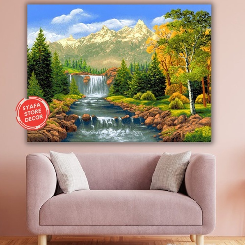Jual Poster walldecor pemandangan alam - Hiasan dinding air terjun ...