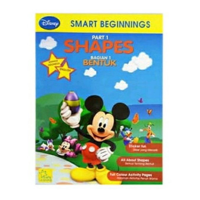 Jual Buku Aktivitas Anak Disney Smart Beginnings Huruf/Angka/Bentuk/Pola + Bonus Stiker | Shopee ...